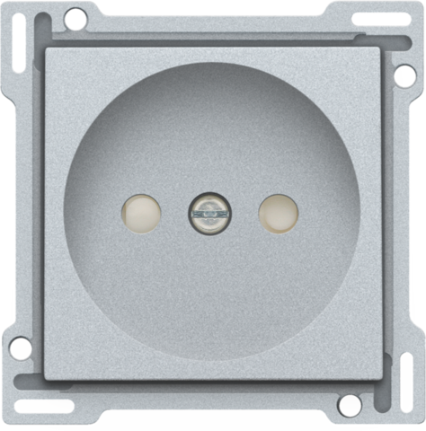 Finishing set for socket outlet without earthing, with shutters, Silver ...