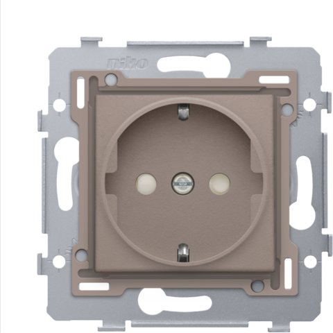 Socket outlet 71x71 with side earthing and plug-in terminals, base and ...