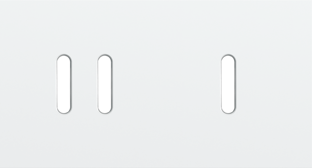 Twofold faceplate, horizontal 71 mm centre distance, for a double and a ...