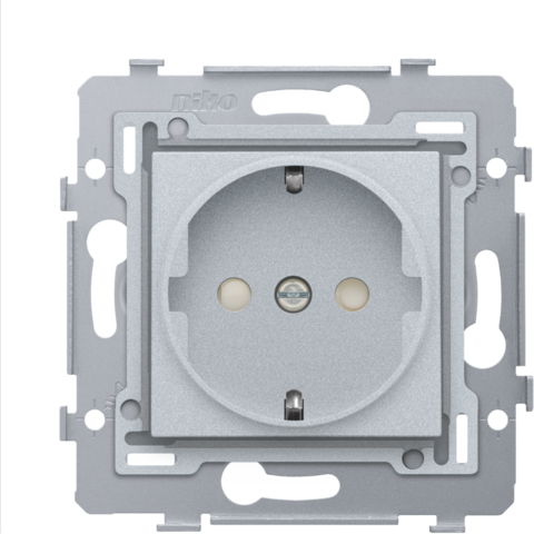 Socket outlet 71x71 with side earthing and plug-in terminals, base and ...