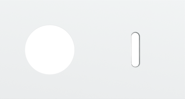 Twofold faceplate, horizontal 71 mm centre distance, for a socket ...