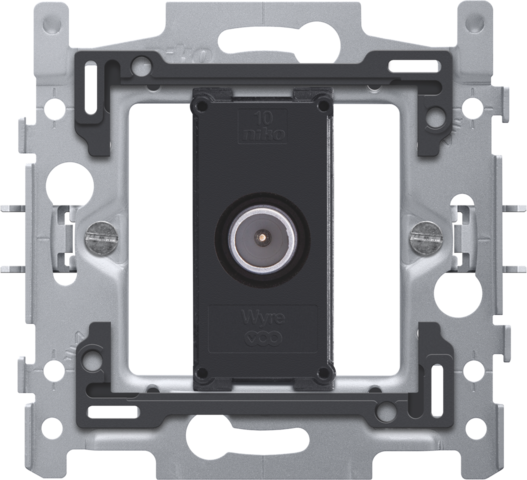 Base for single coax connection for TV, 2 GHz, claw fixing