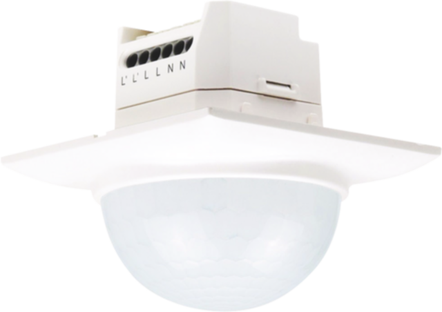 Presence detector, 230 V, master, 26 m, square, for flush-mounting box