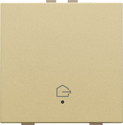 Single push button with LED and comfort sensors for Niko Home Control, symbol "leaving the house ...