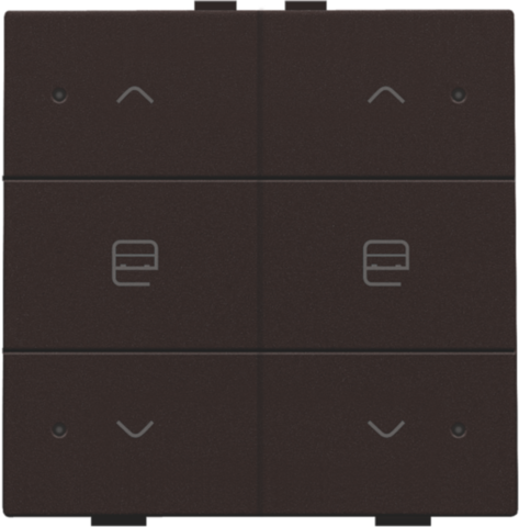 Double push button with LED for Niko Home Control, dark brown coated