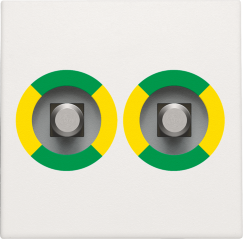 Finishing set for socket outlet with double equipotential bonding ...