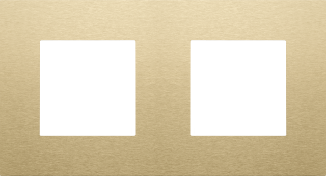 Twofold faceplate with 71 mm centre distance, Niko Pure alu gold brushed