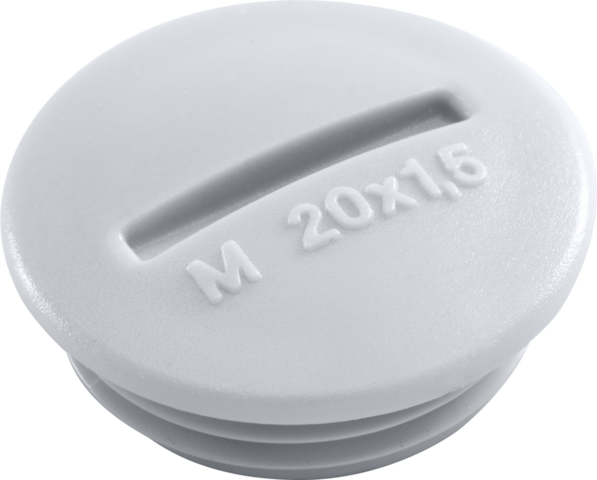 Splashproof M20 blind plug, grey