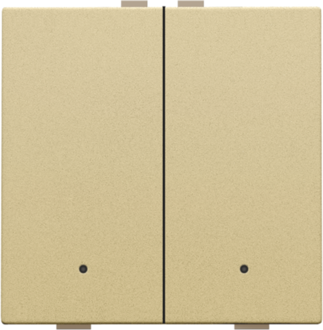Double push button with LED for Niko Home Control, gold coated