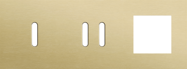 Threefold faceplate, horizontal 71 mm centre distance, for a single and ...