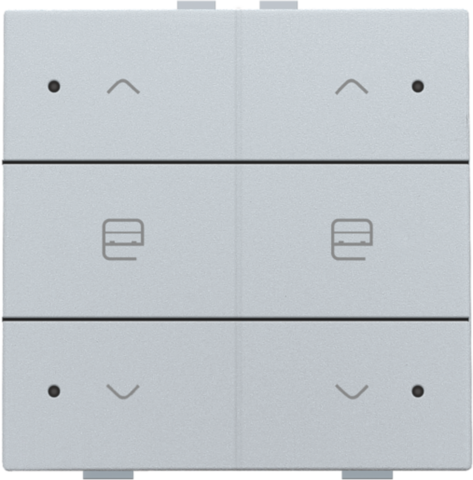 Double push button with LED for Niko Home Control, sterling coated