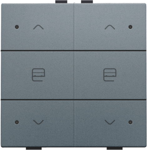 Double push button with LED for Niko Home Control, blue grey coated