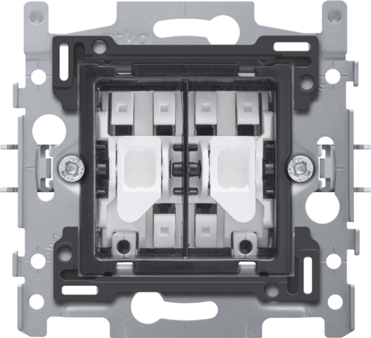 Base for a double two-way switch, 10 AX/250 Vac, plug-in terminals ...