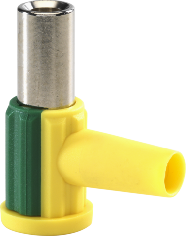 Angular plug for socket outlet with two equipotential bonding contacts