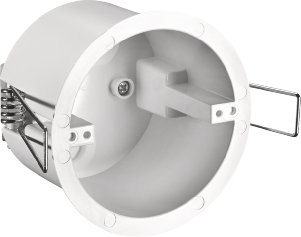 Flush mounting box with spring clips