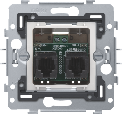Flush-mounting socket ADSL splitter, claw fixing