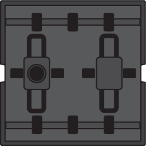 Bus push button with 4 control buttons and no feedback LEDs