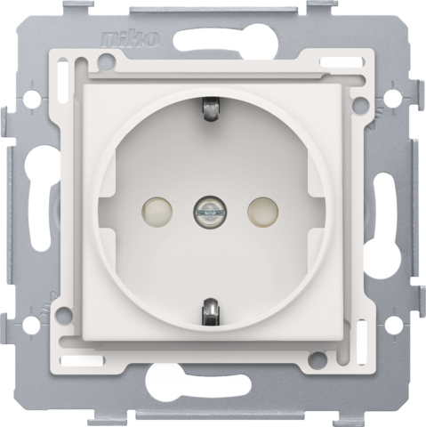 Socket outlet 71 x 71 mm with side earthing and plug-in terminals, base ...