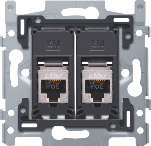 2 RJ45 connections STP Cat. 6, PoE++ ready, flat model, incl. base 60 x ...