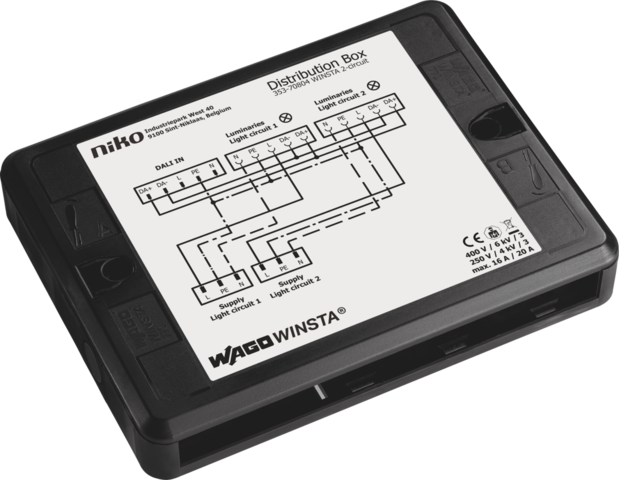 WAGO WINSTA® distribution box, 2-circuit, P47/P48 DALI-2