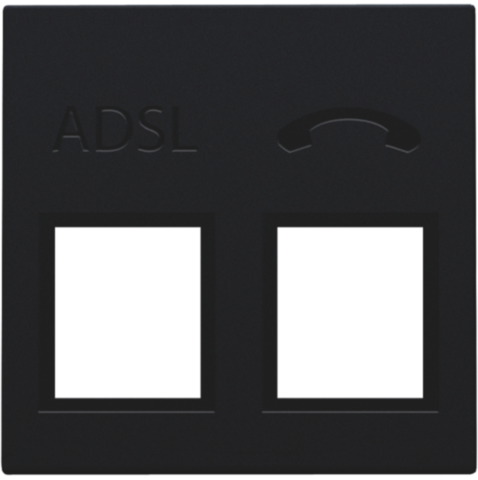Central plate ADSL - tel, black coated