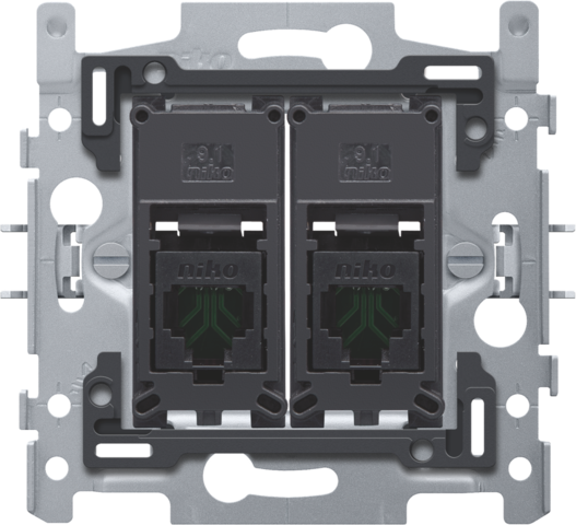 2 RJ45 connections UTP Cat. 5E, flat model, incl. base 60 x 71 mm with ...