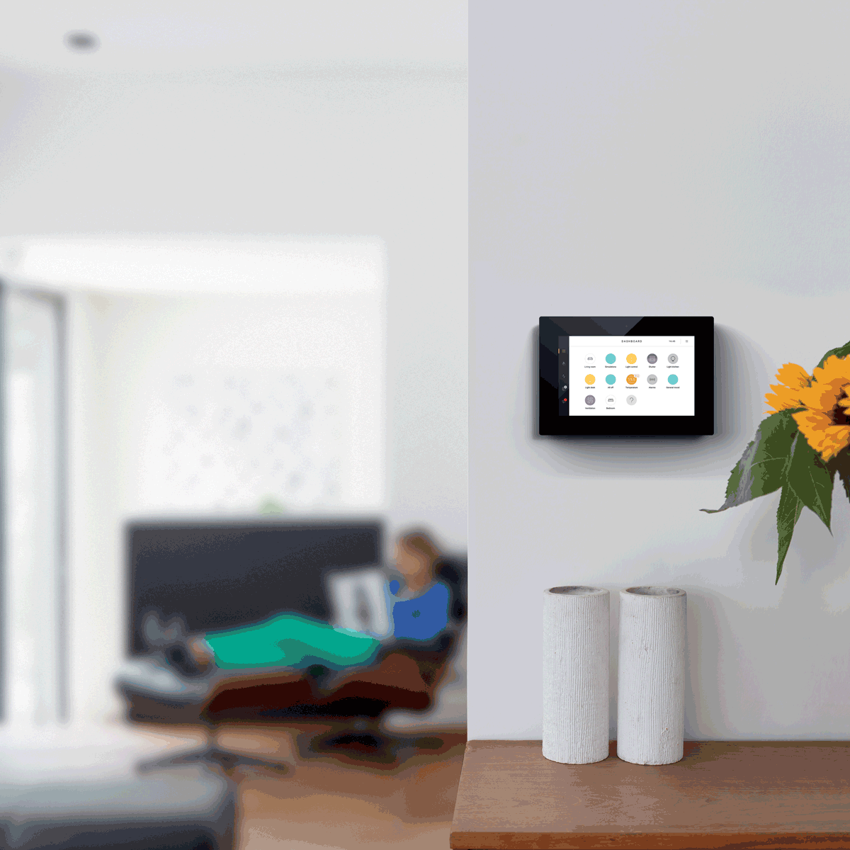 Control your installation via a wall-mounted touchscreen
